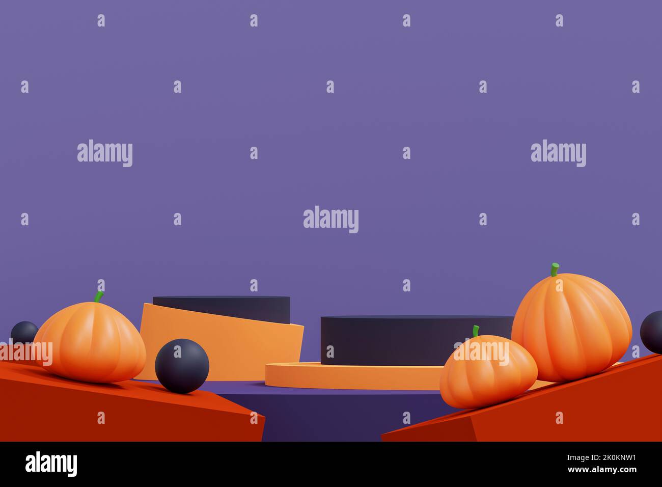 halloween background. colorful podium on stage with red and purple ...