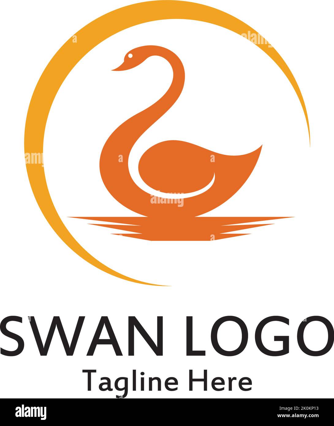 Swan logo simple icon template vector illustration creative design ...