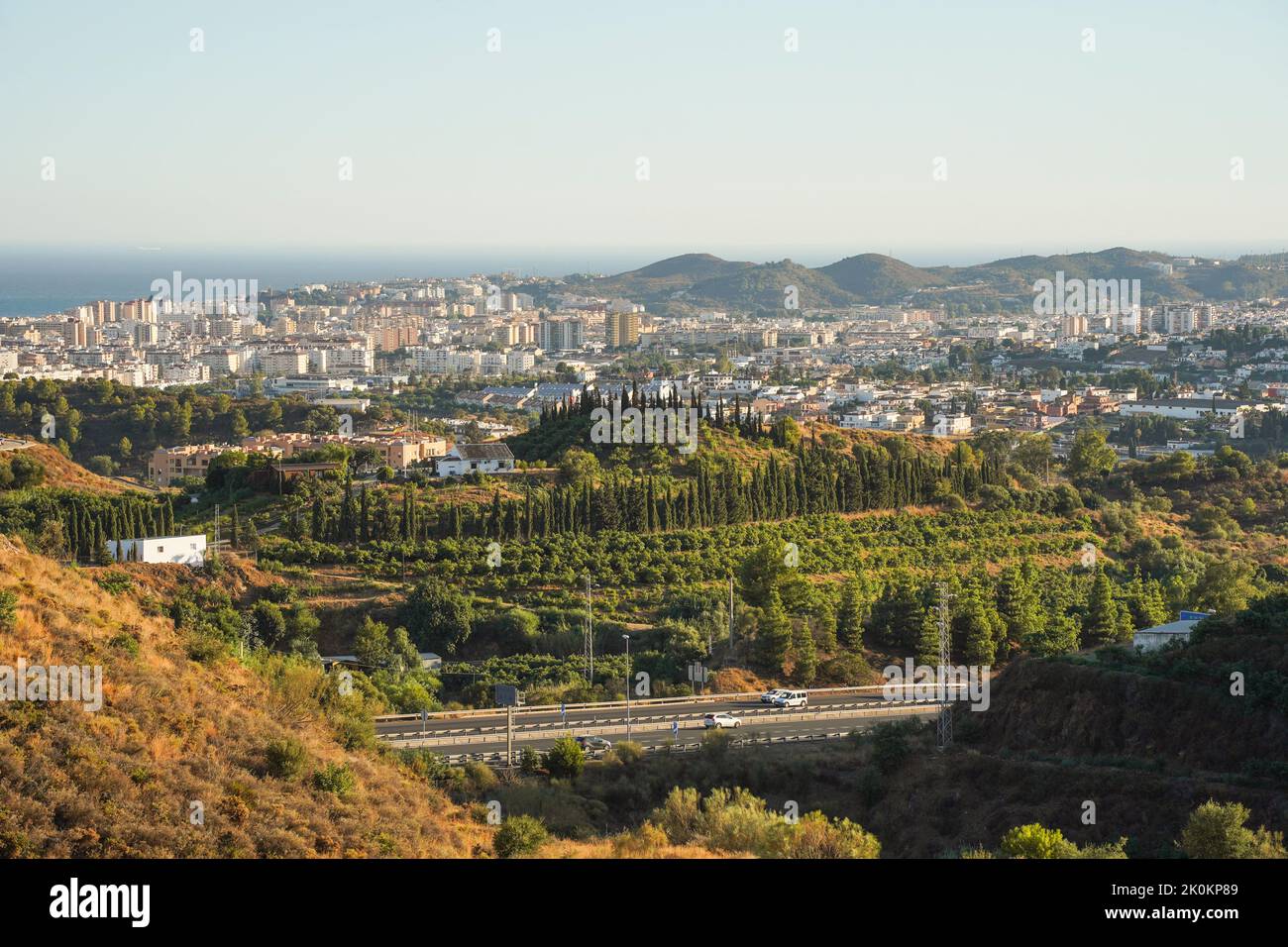 Fuengirola Spain. Aerial view of Fuengirola, Costa del Sol, Andalusia ...