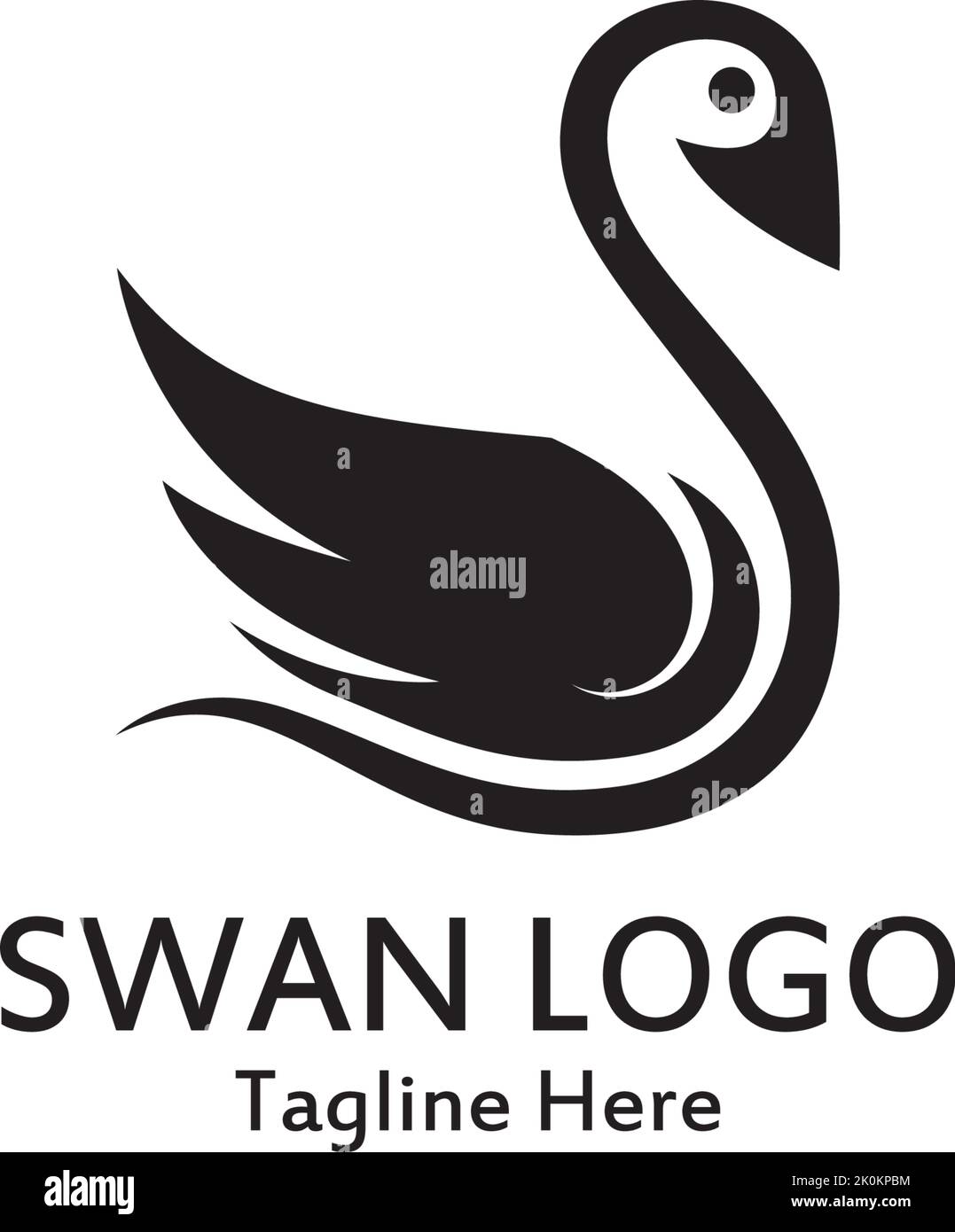 Swan logo simple icon template vector illustration creative design ...