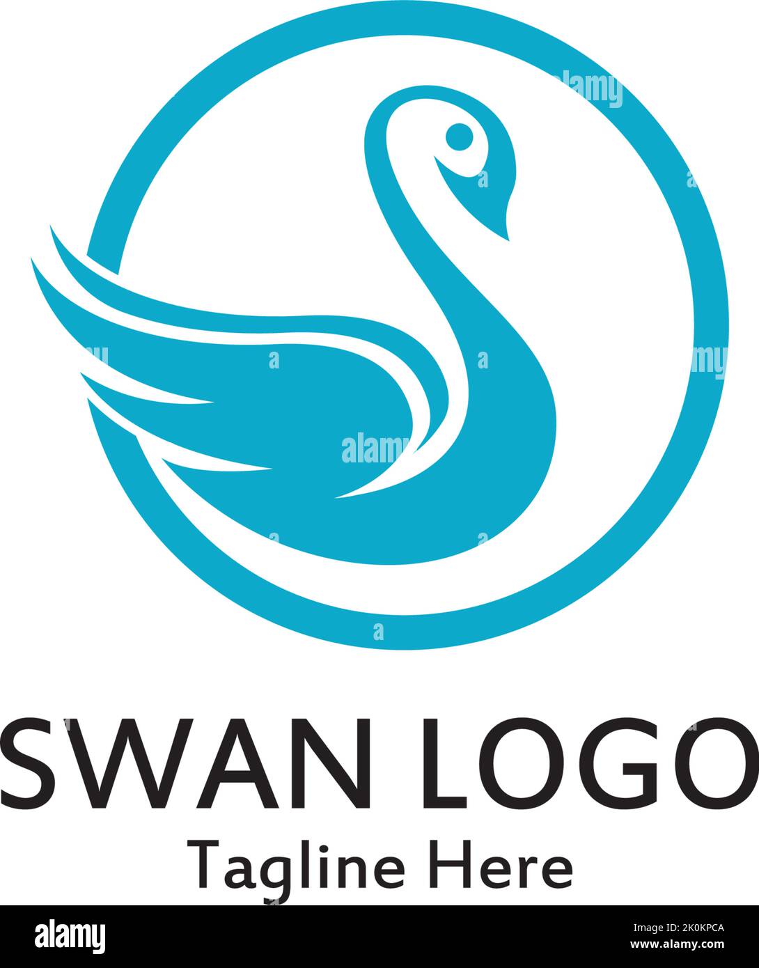 Swan logo simple icon template vector illustration creative design ...