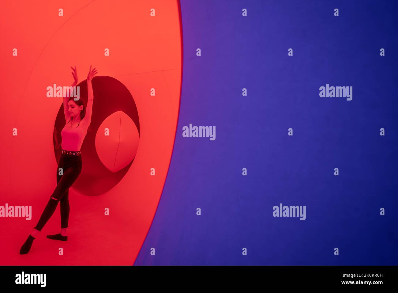 London, UK. 12th September 2022. Visitors enjoy the vivid labyrinthine ...
