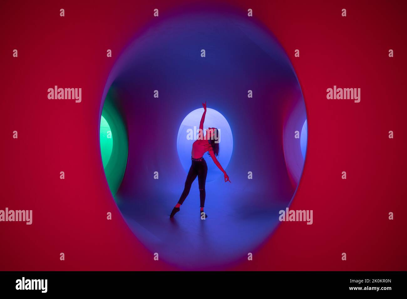 London, UK. 12th September 2022. Visitors enjoy the vivid labyrinthine ...