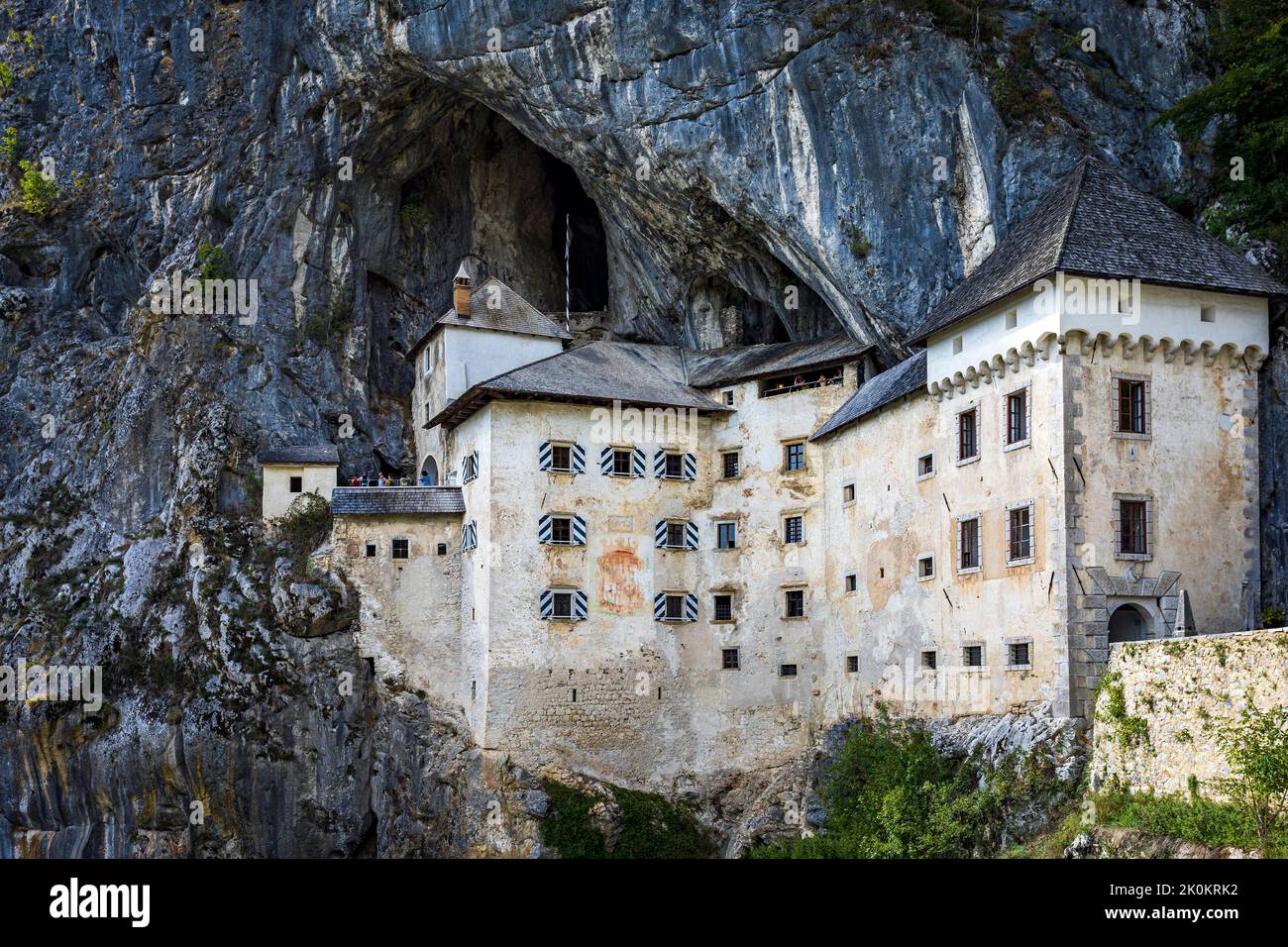 The unique Predjama castle built within a cave-mouth. Photo taken on ...