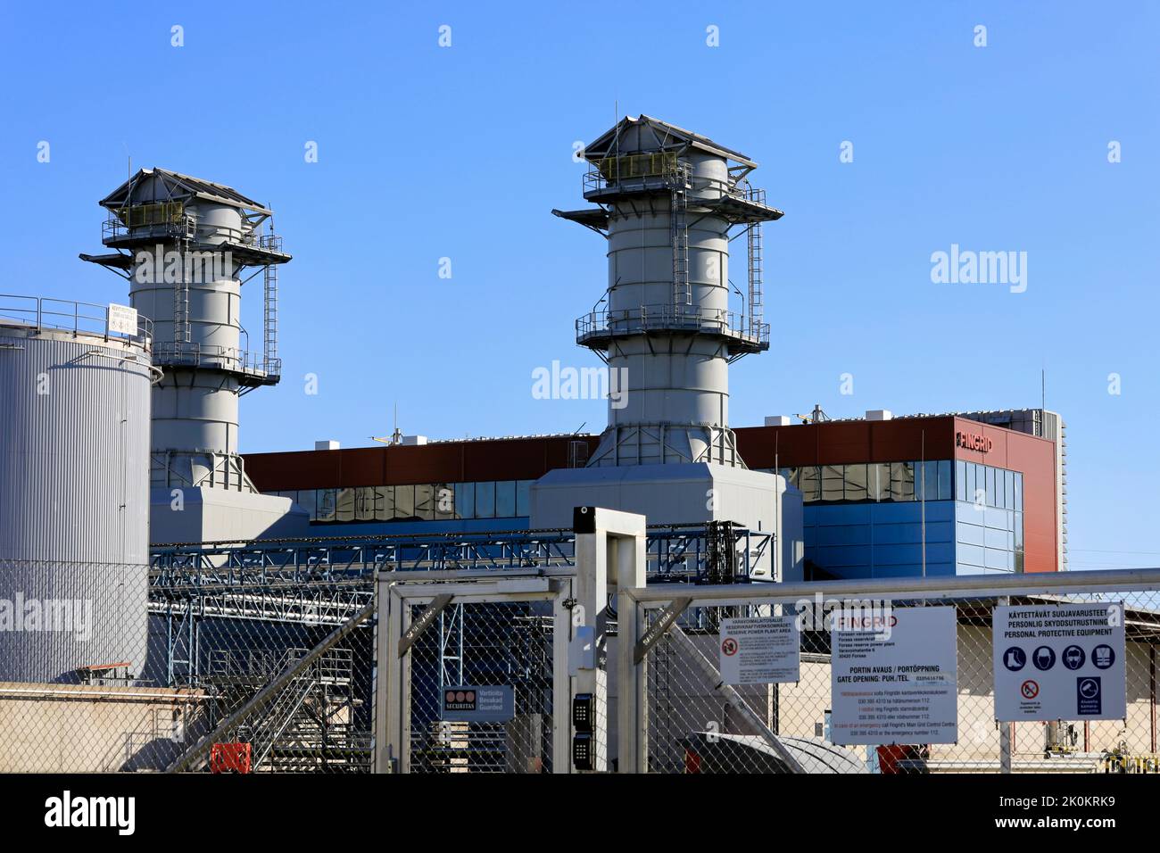 Fingrid Oyj Forssa Reserve Power Plant with two gas turbines in Forssa ...