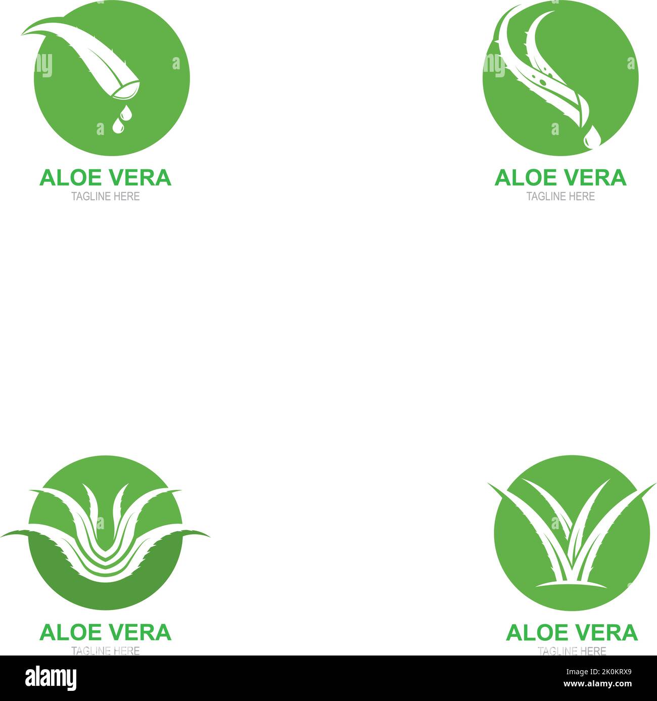 Set of Aloe vera logo vector illustration template Stock Vector Image ...