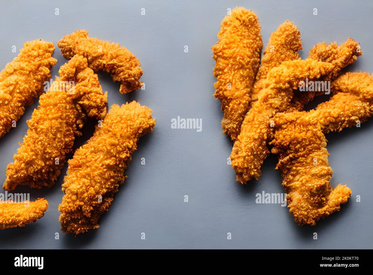 A top view of crispy chicken nuggets on a grey background Stock Photo ...