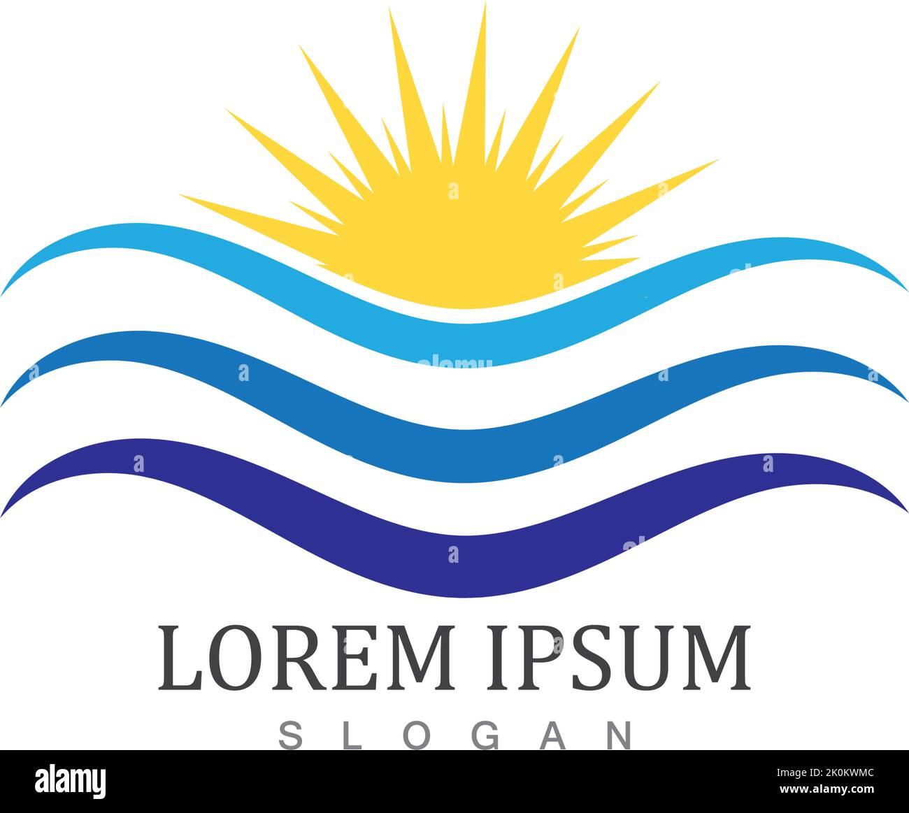 Sun and wave logo and symbols template icons app Stock Vector Image ...