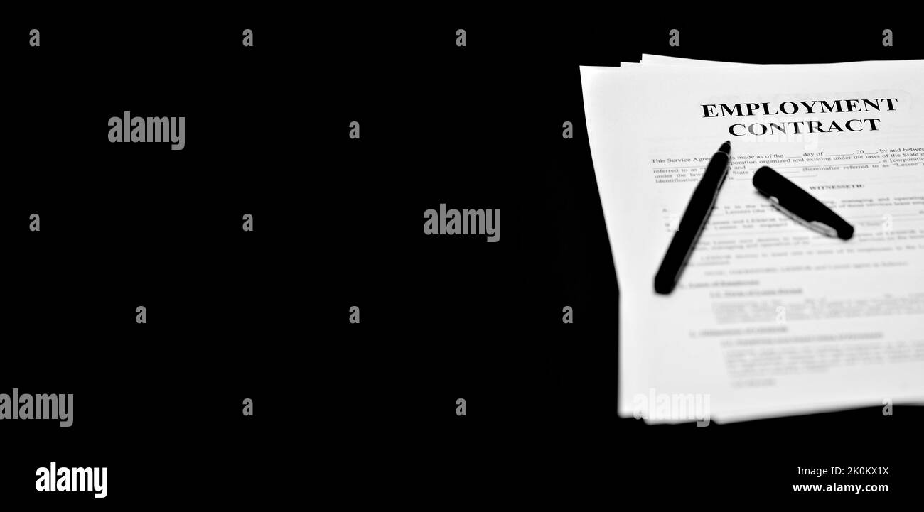 Employment Agreement Document with title at the top Stock Photo - Alamy