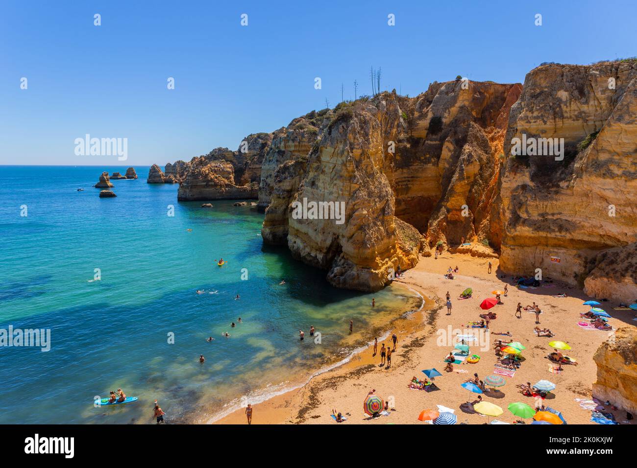 Lagos, Portugal - 25 August 2022: People at Dona Ana beach at Algarve ...