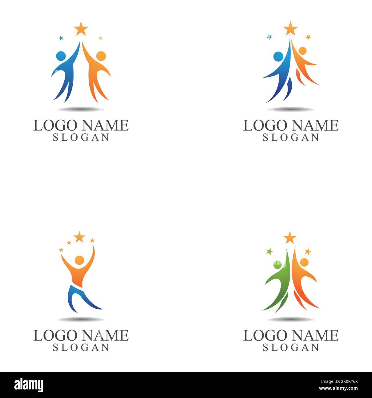 set of human people success people care logo and symbol template Stock ...