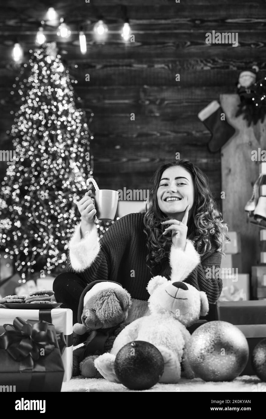 Decorate home. Xmas spirit. Winter sale. Celebrate holiday. Holiday ...