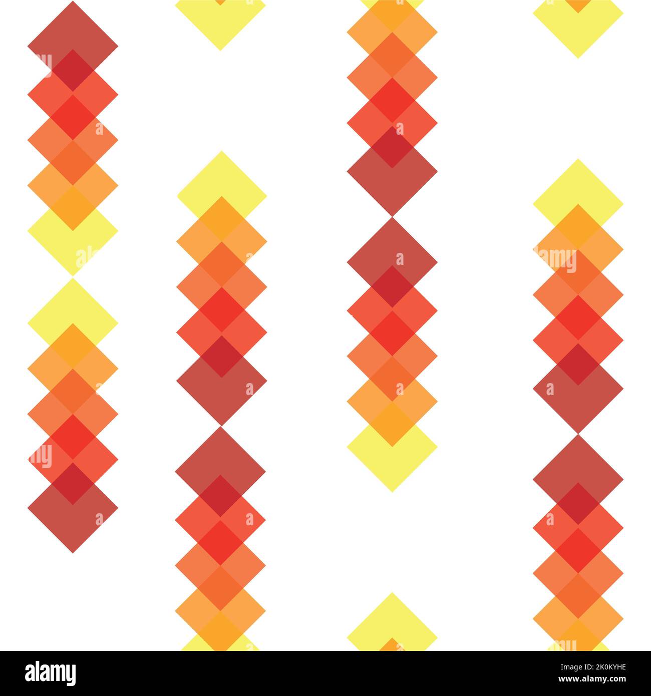 The red and yellow gradient square patterns in lines on a white ...