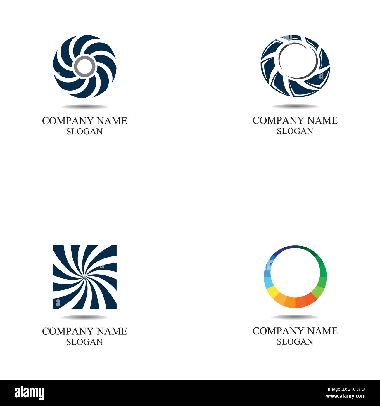 Vortex circle logo and symbols template icons app Stock Vector Image ...