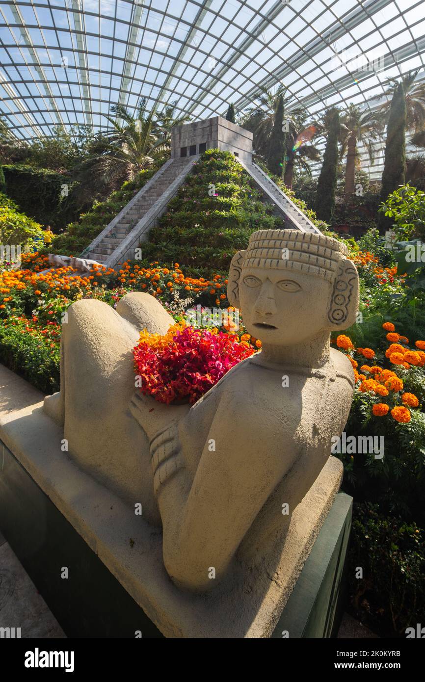 Chacmool, a Mesoamerican statue of a reclining figure display at ...