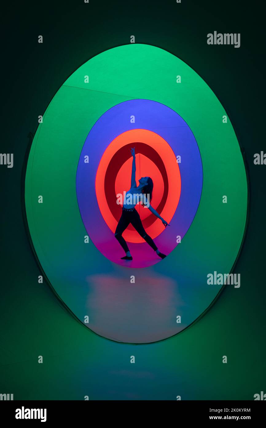London, UK. 12th September 2022. Visitors enjoy the vivid labyrinthine ...
