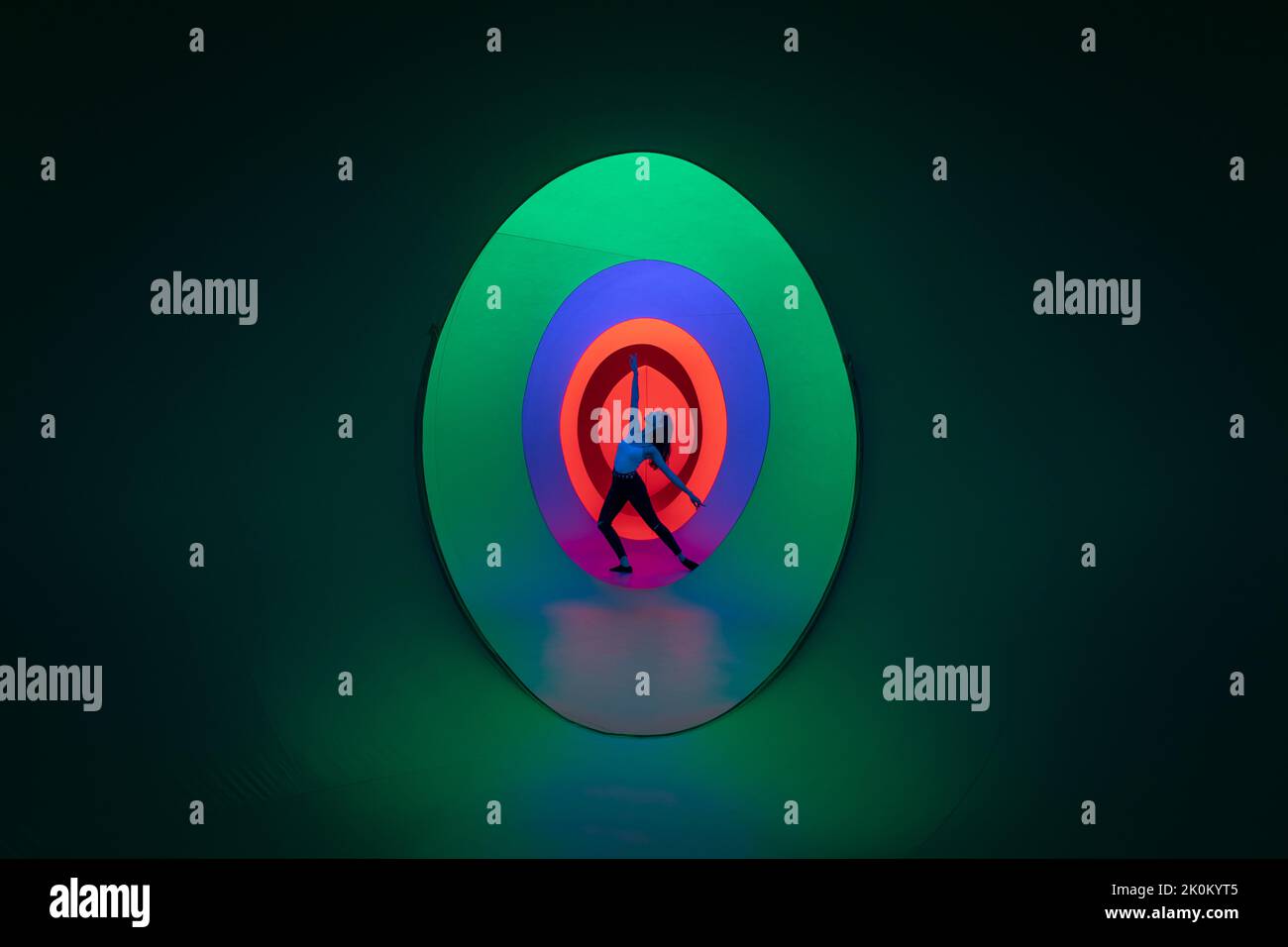 London, UK. 12th September 2022. Visitors enjoy the vivid labyrinthine ...