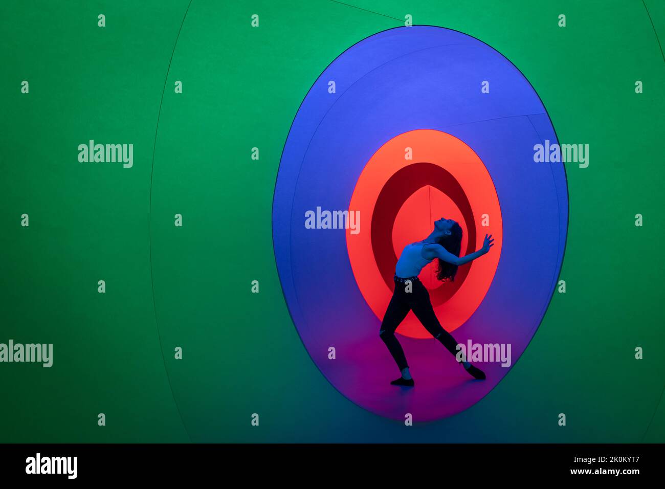 London, UK. 12th September 2022. Visitors enjoy the vivid labyrinthine ...