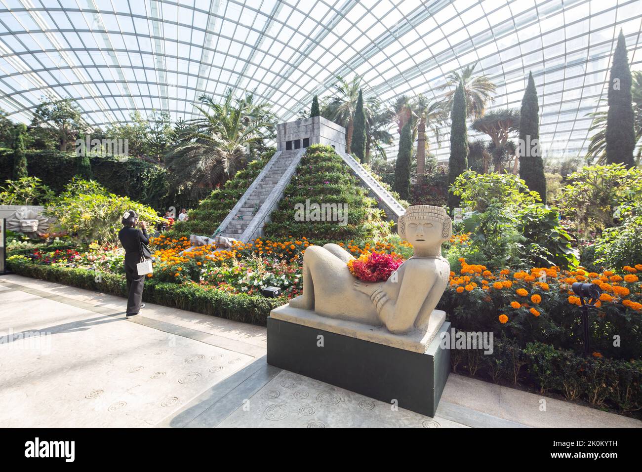 Landscaping view of the 4.5m-tall reproduction of the iconic Chichén ...