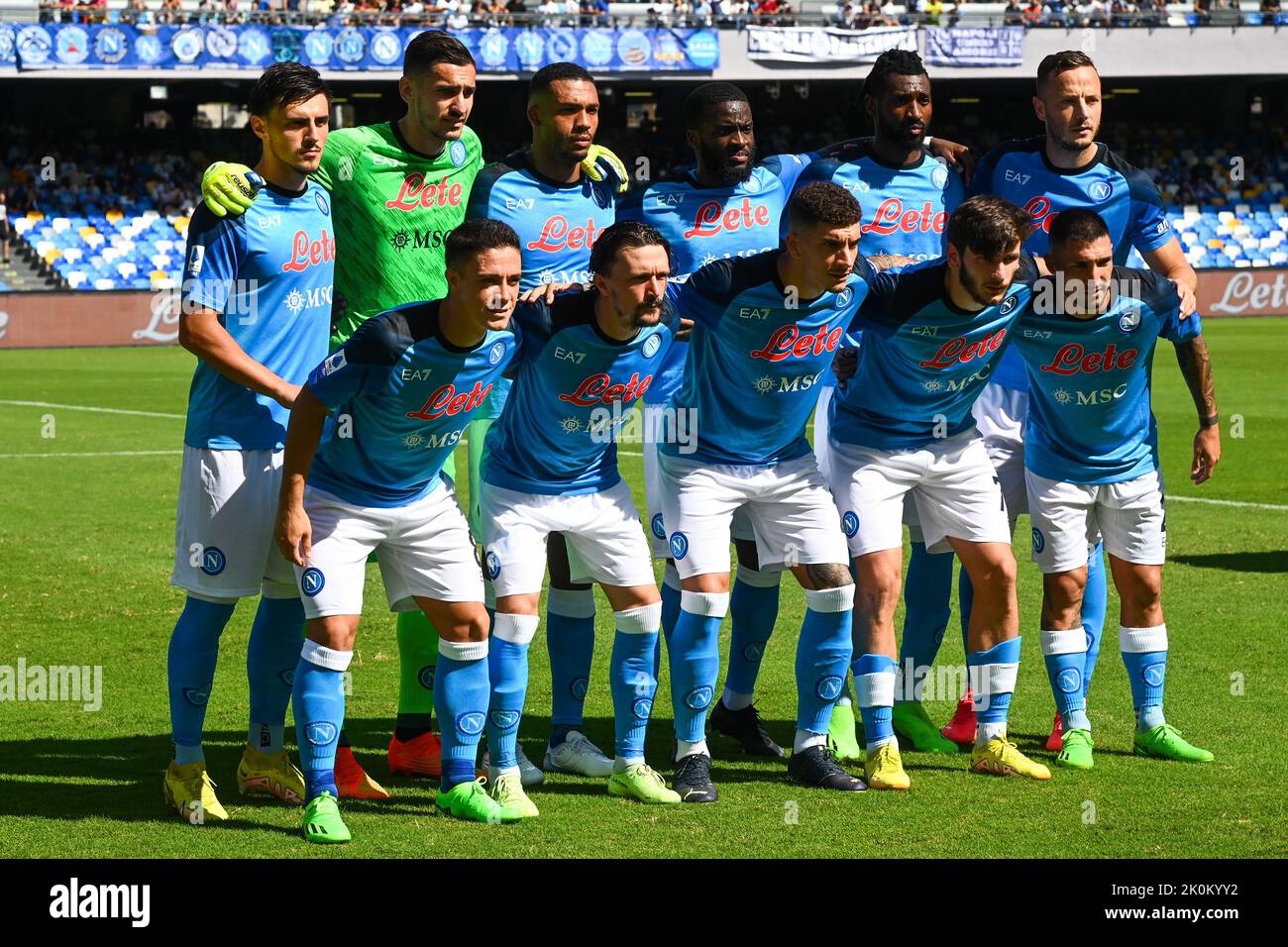 The SSC Napoli players pose for the formation photo during the Serie A ...