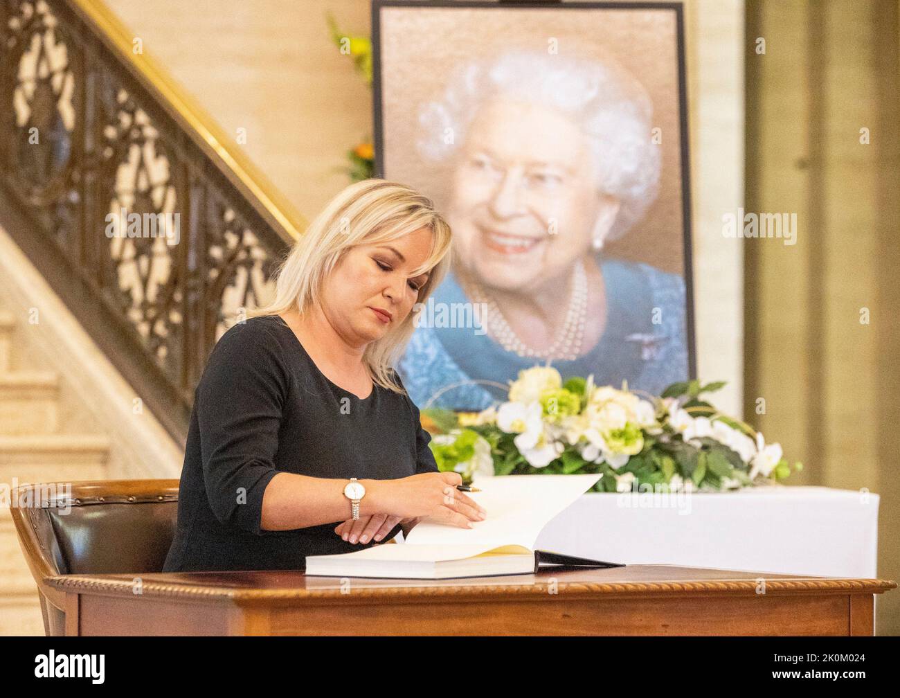 Sinn Fein Vice President Michelle O'Neill signing the book of ...