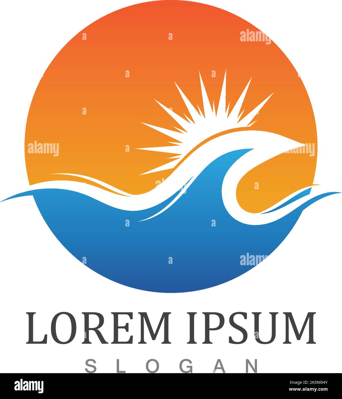 Sun and wave logo and symbols template icons app Stock Vector Image ...