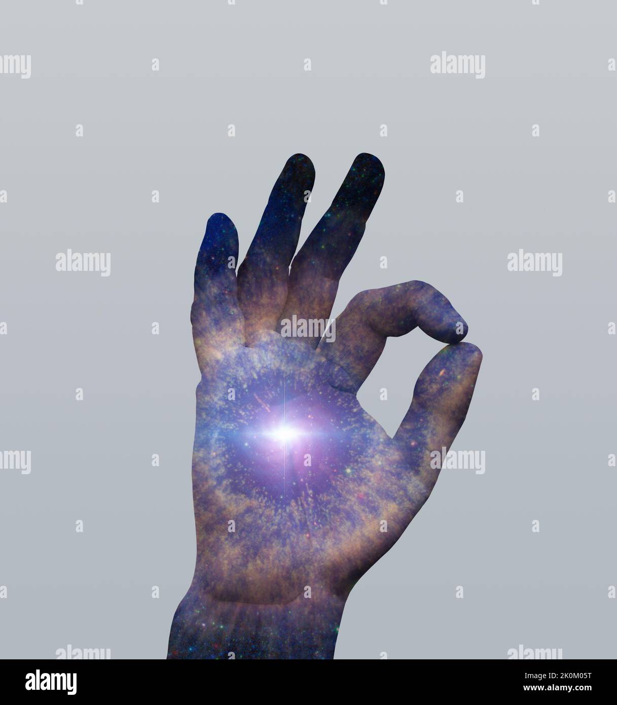 Stars OK hand sign. 3D rendering Stock Photo - Alamy