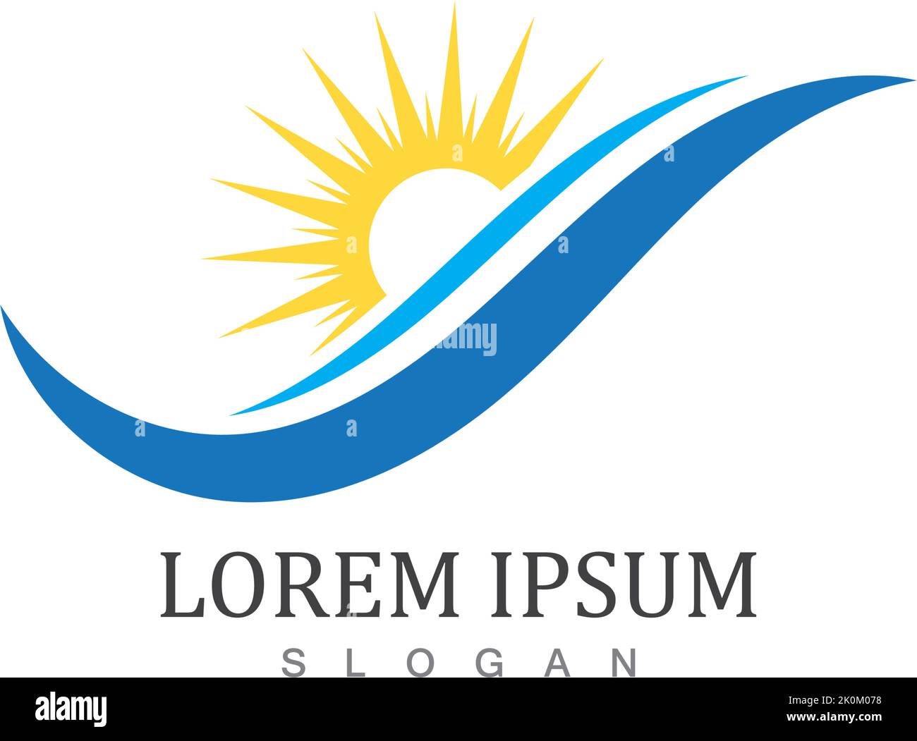 Sun and wave logo and symbols template icons app Stock Vector Image ...