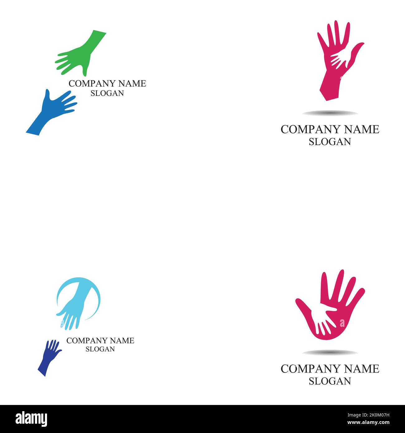 Hand help logo and symbols template icons app Stock Vector Image & Art ...