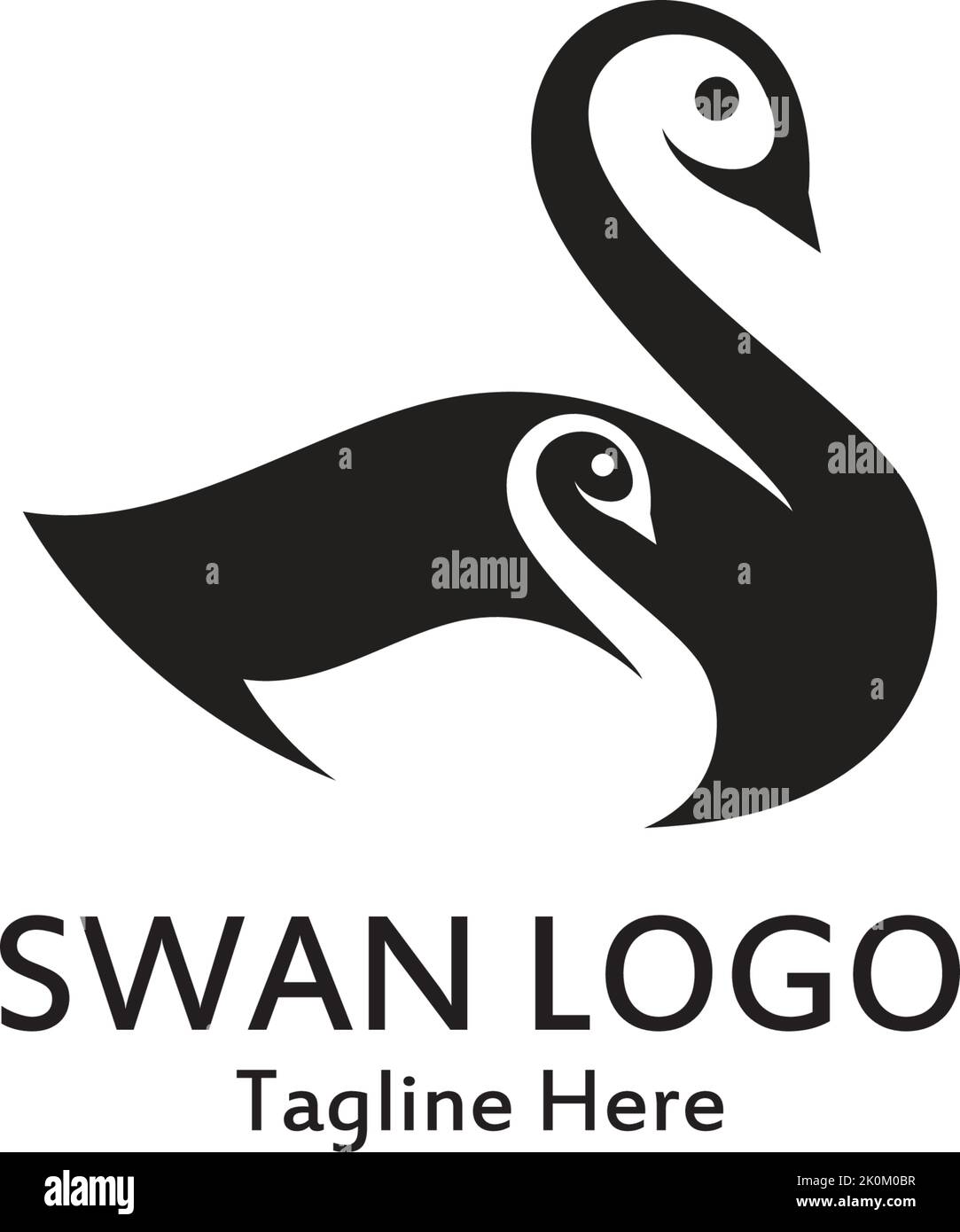 Swan logo simple icon template vector illustration creative design ...