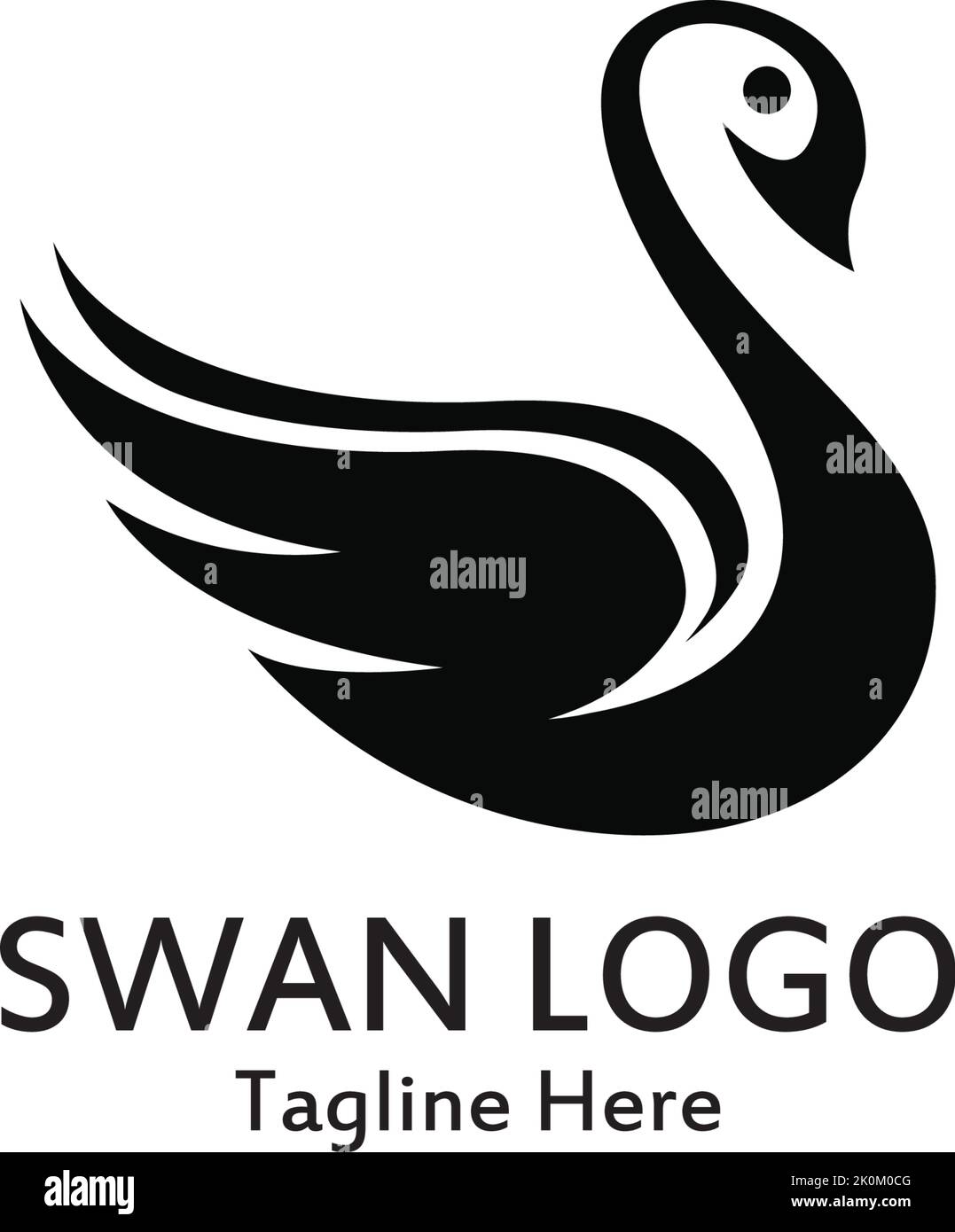 Swan logo simple icon template vector illustration creative design ...