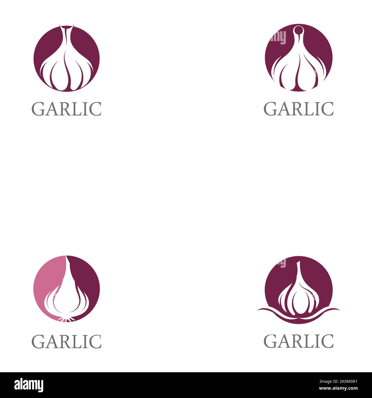 set of Garlic logo icon symbol design vector illustration Stock Vector ...