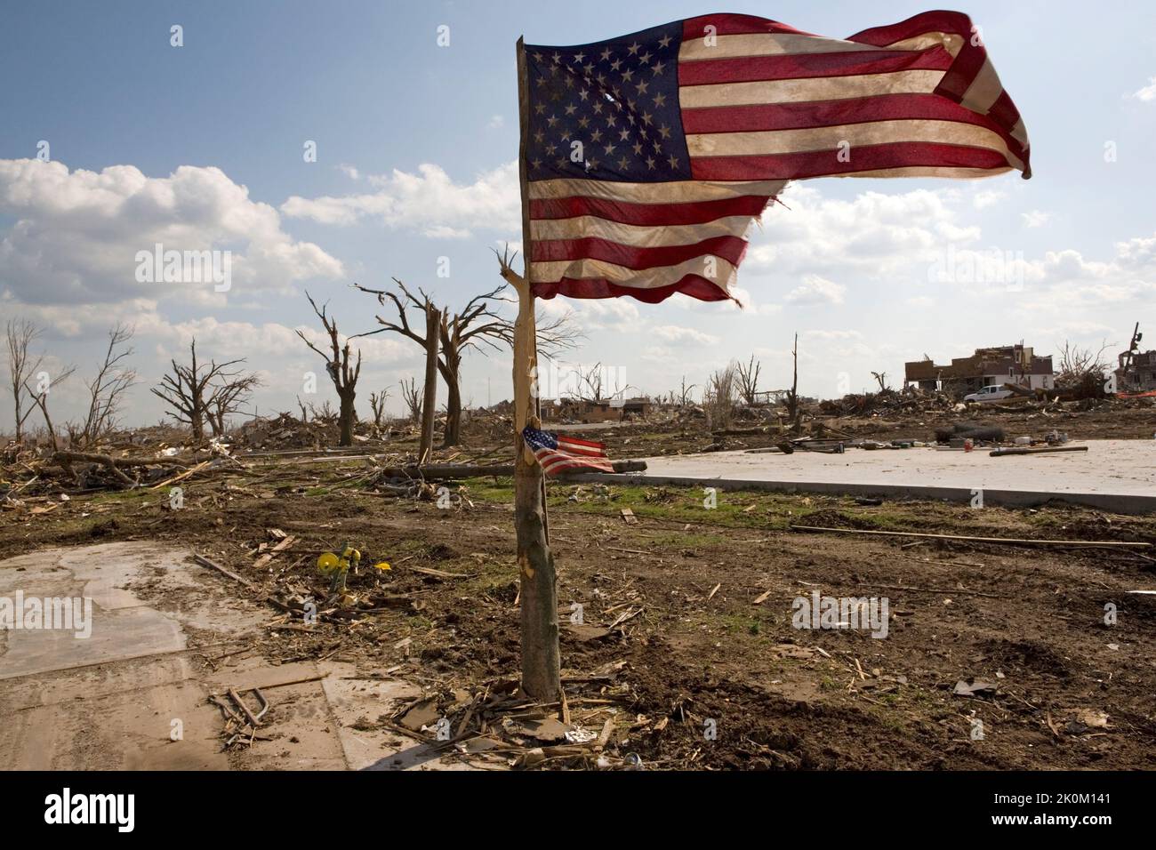 Tornado damage in Greensburg, Kansas, USA, after the massive killer ...