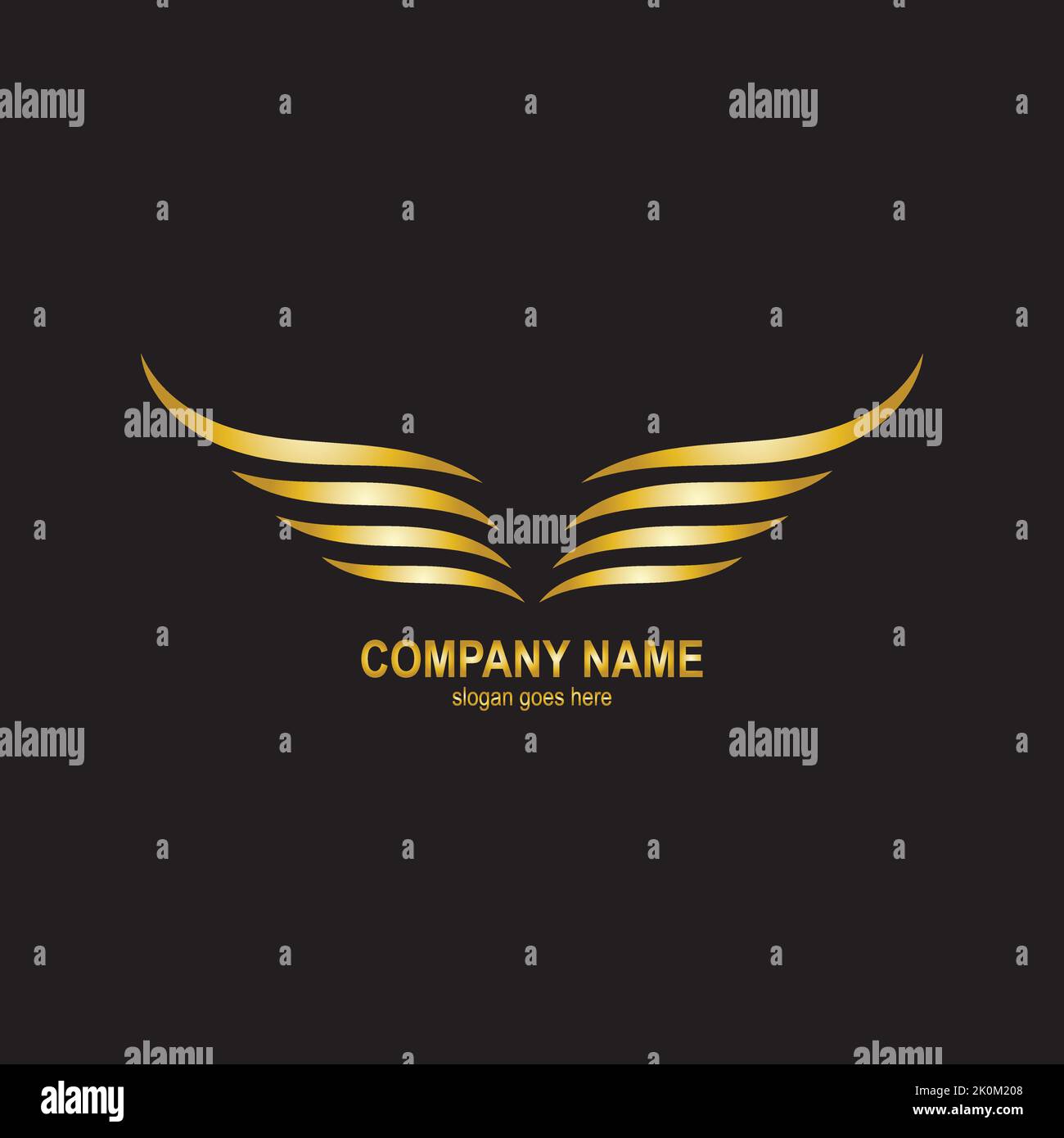 wings gold logo vector illustration template Stock Vector Image & Art ...