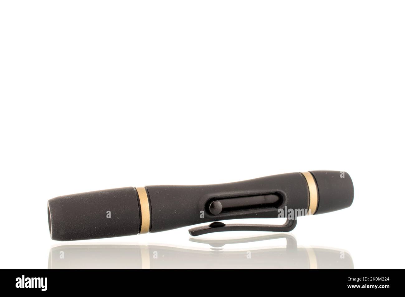 One optics cleaning pencil, close-up, isolated on a white background ...