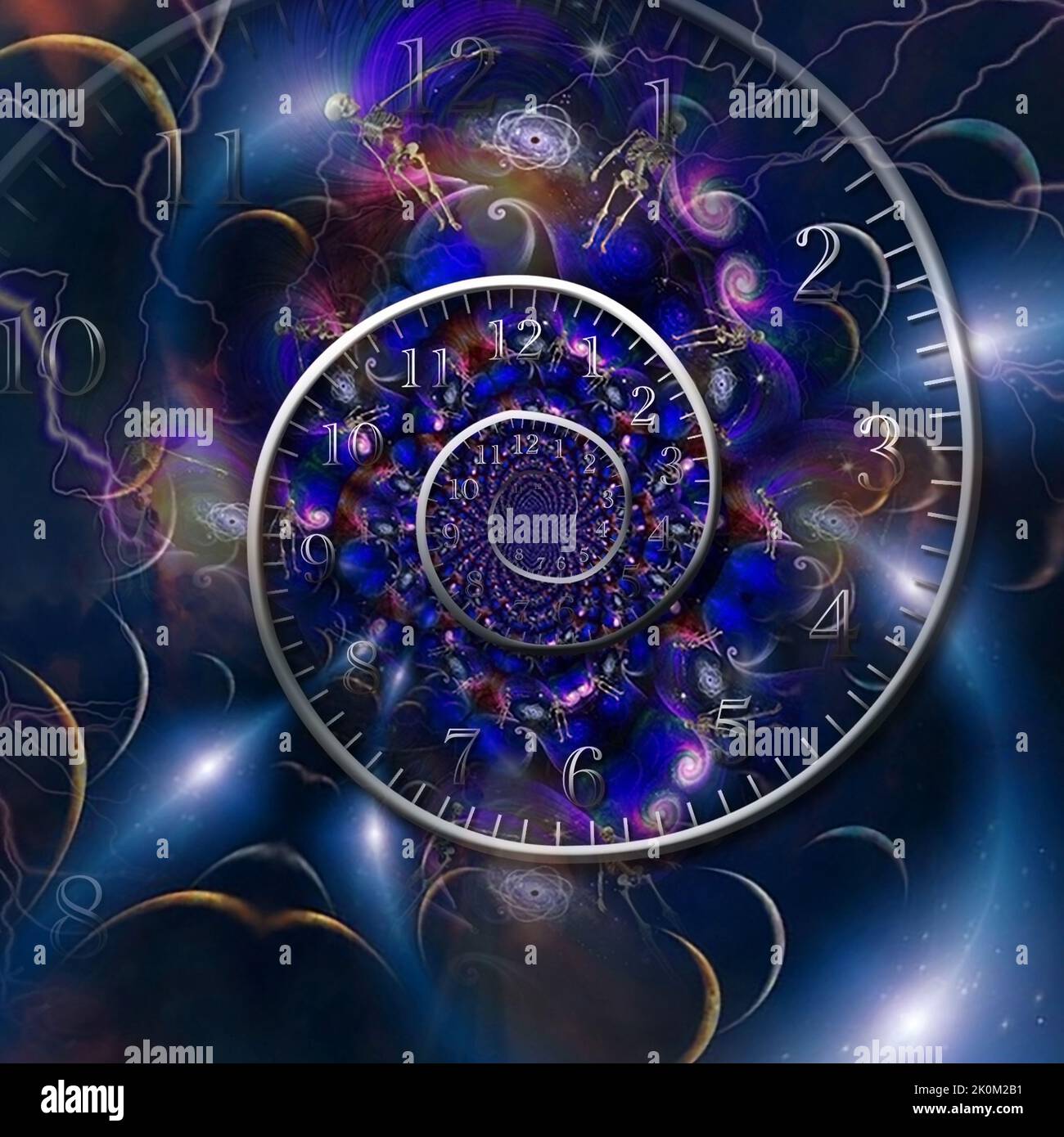 Spiral of time inside planetary fractal. 3D rendering Stock Photo - Alamy