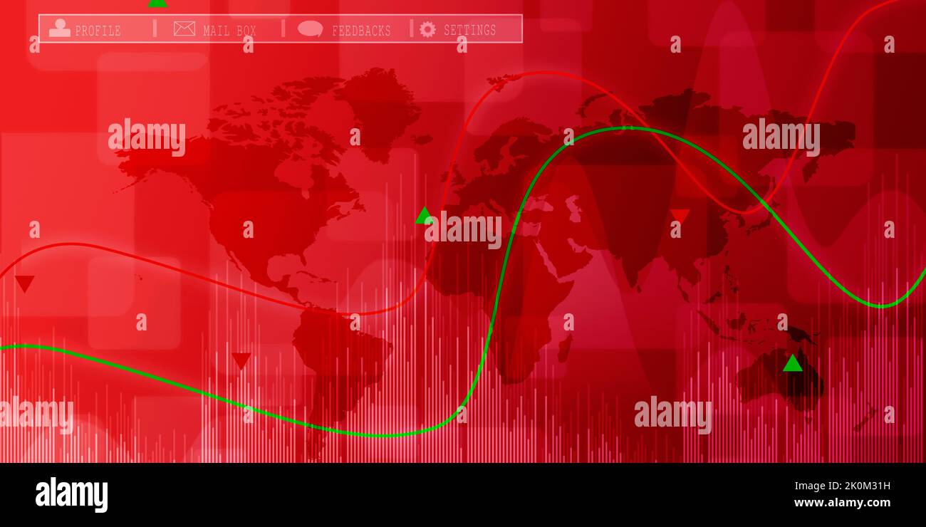 2d rendering Stock market online business concept. business Graph Stock ...