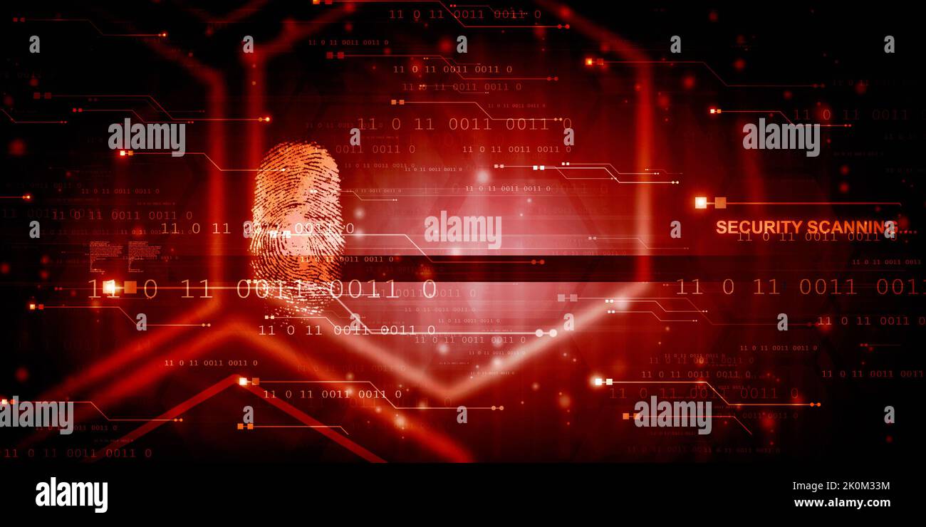 2d Illustration Fingerprint Scanning Technology Concept Stock Photo - Alamy
