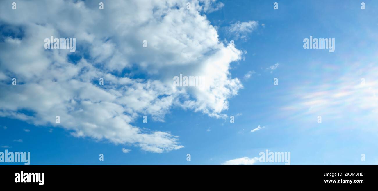 Blue sky with white clouds. Beautiful cloudy sky. Skyward. Endless ...