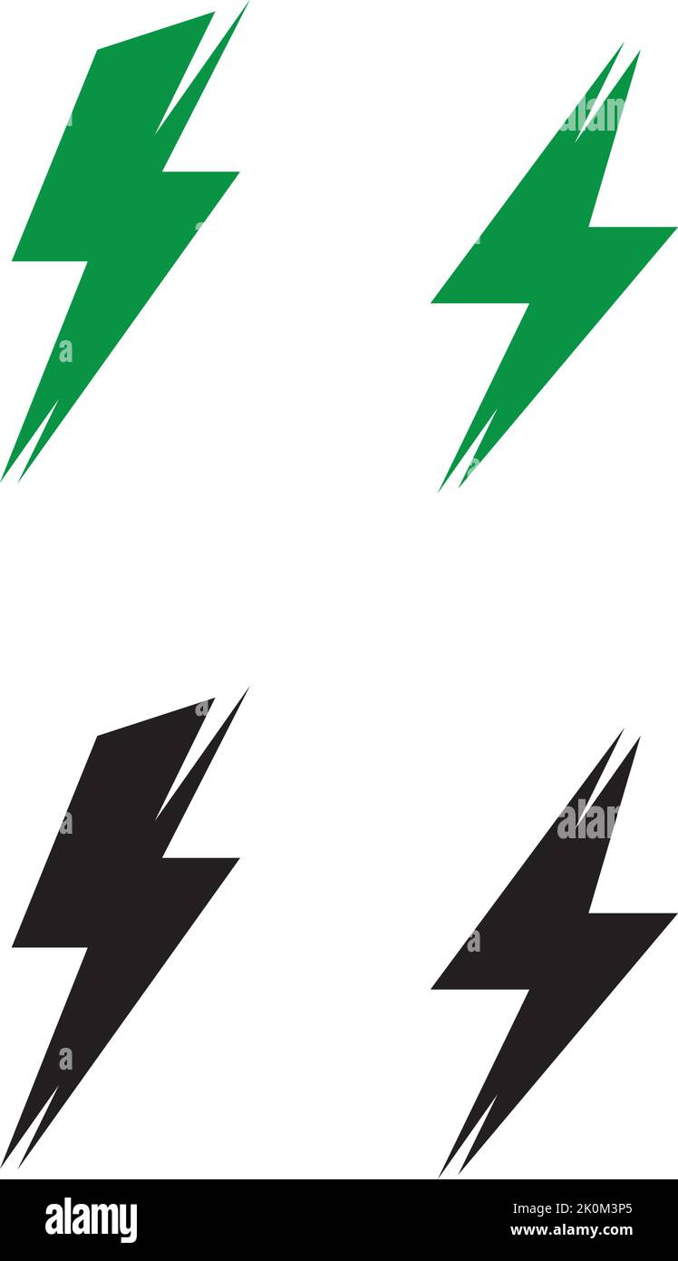 Green electric Vector lightning icon logo and symbols Stock Vector ...
