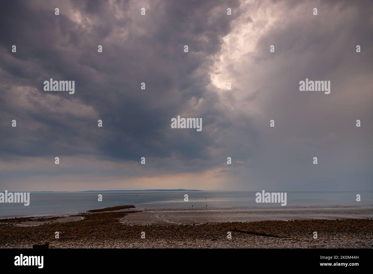 Storm clouds and rain over the West Shore at Llandudno on the North ...