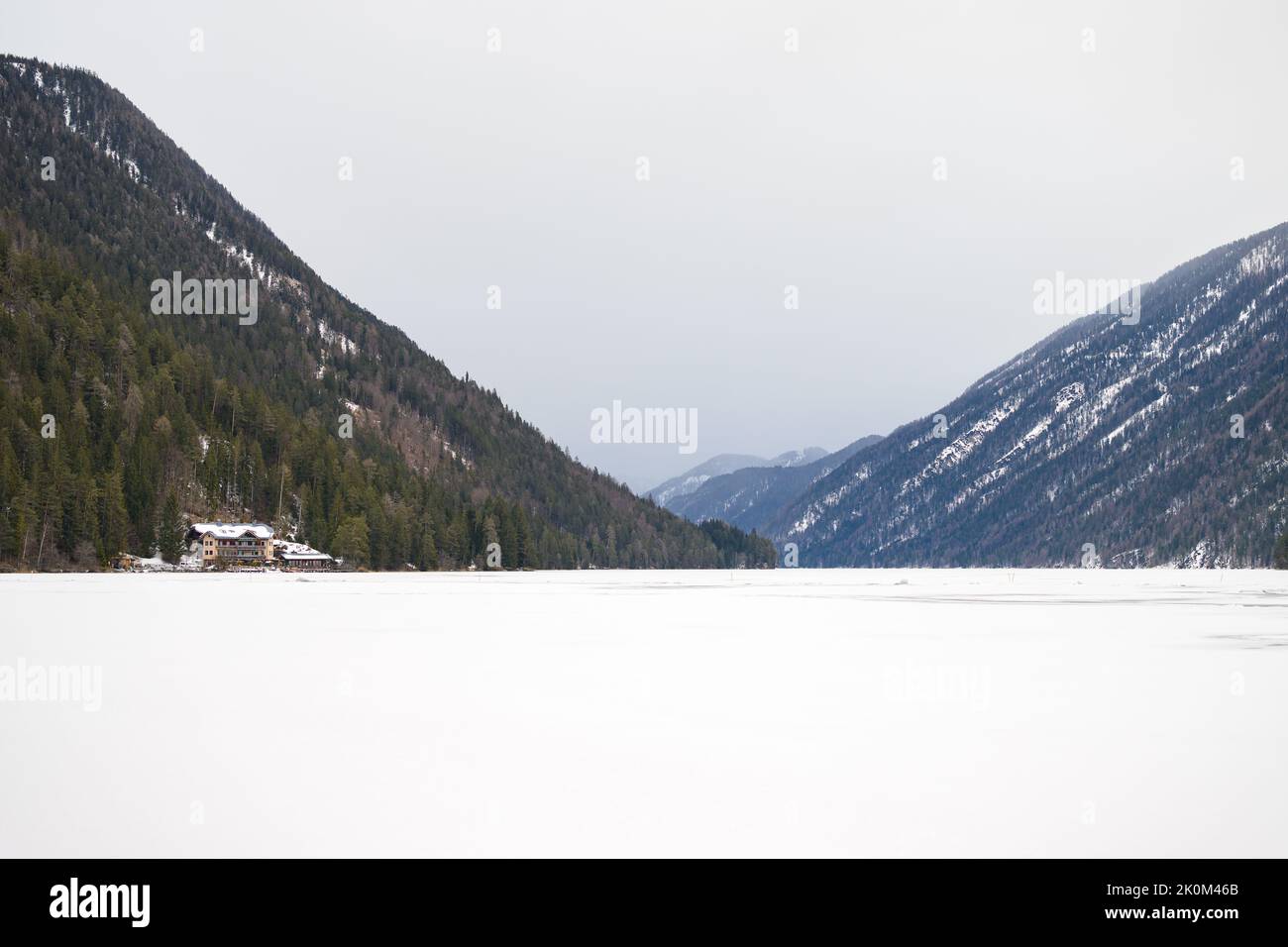 Weissensee, Austria - February, 7 2022: Lake Weissensee (Austria) on a ...
