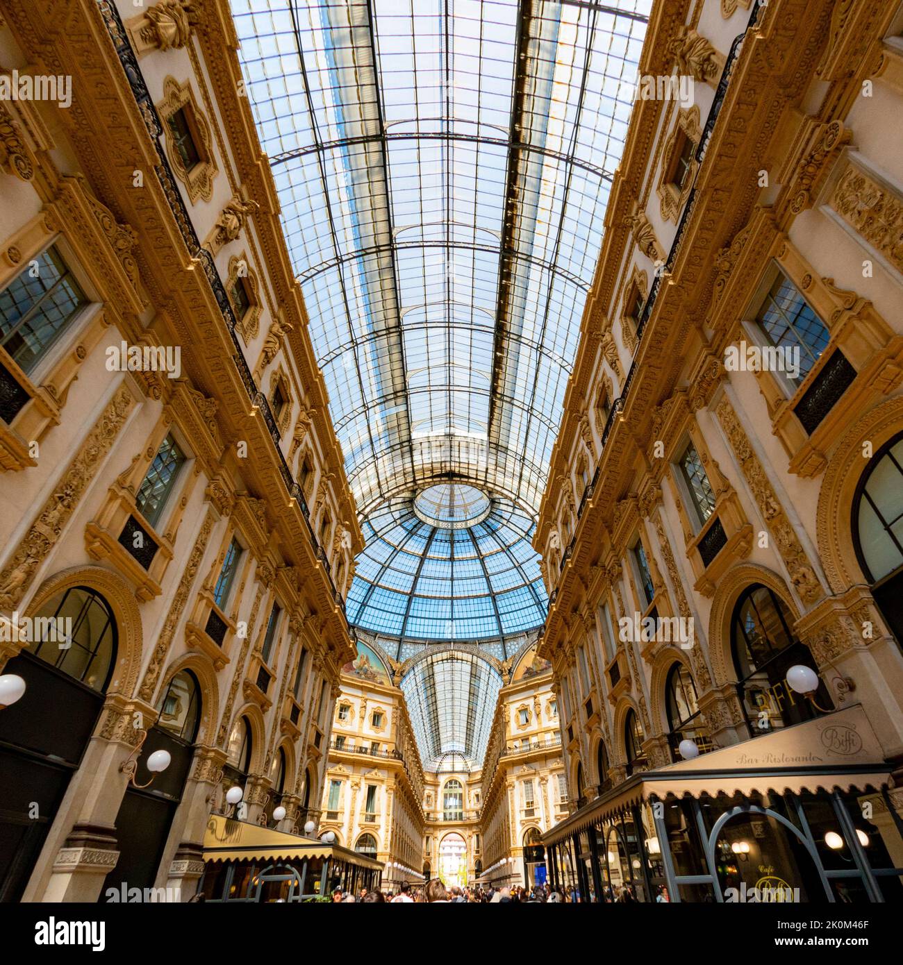 glass-vaulted arcades in the gallerie shopping center Vittorio Emanuele ...