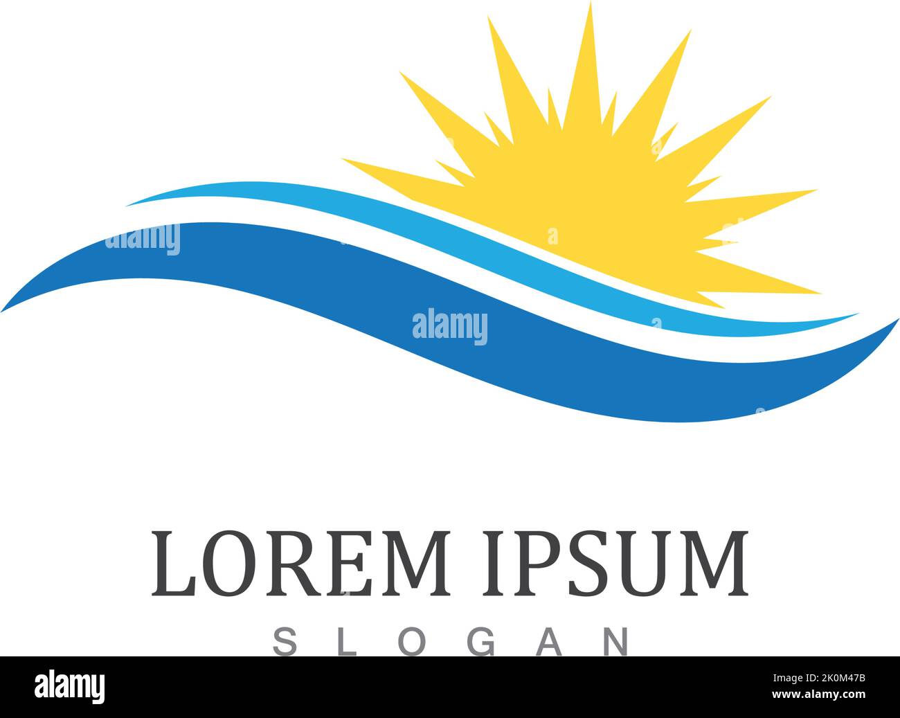 Sun and wave logo and symbols template icons app Stock Vector Image ...