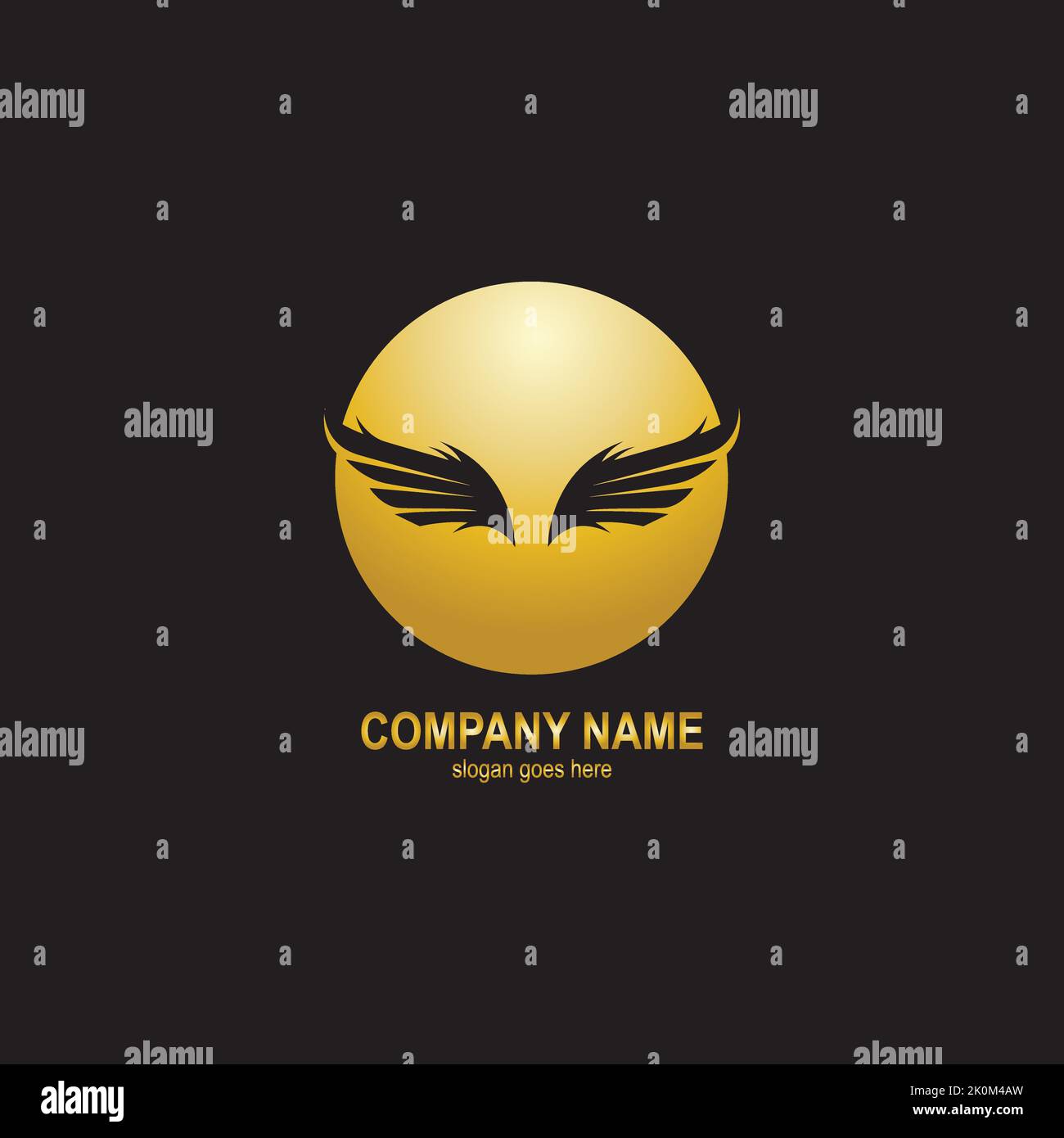 wings gold logo vector illustration template Stock Vector Image & Art ...