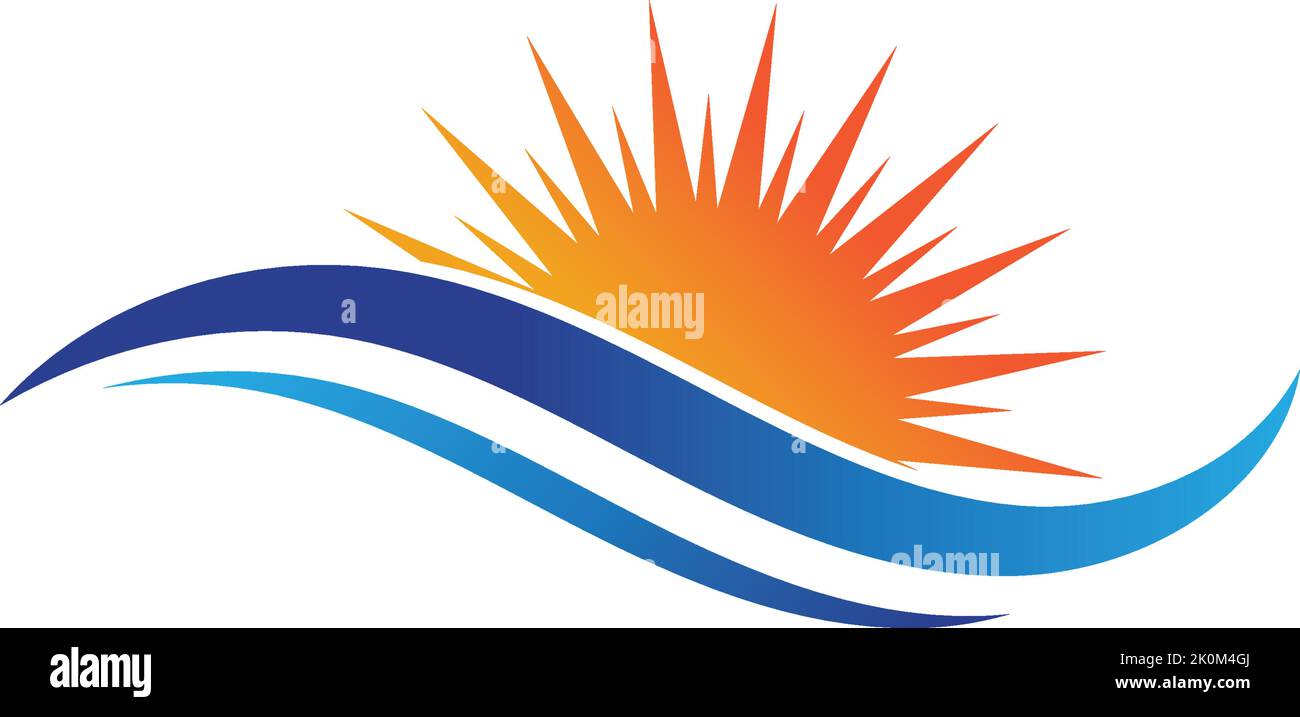 Vector Icon Logo Template Sun over horizon Stock Vector Image & Art - Alamy