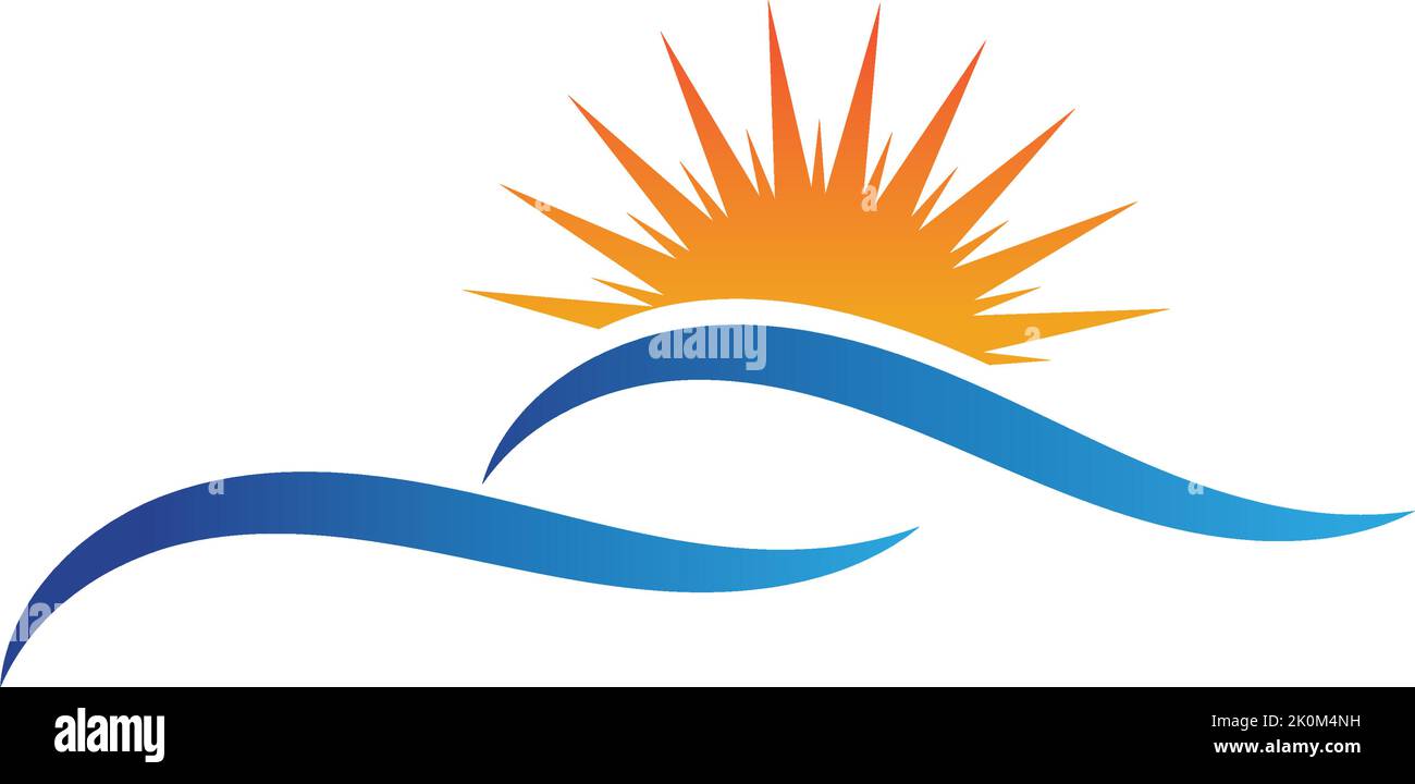 Vector Icon Logo Template Sun over horizon Stock Vector Image & Art - Alamy