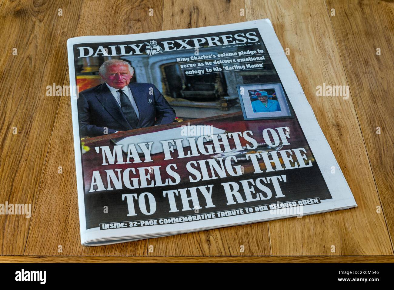 10 September 2022. Daily Express front page on the accession of King ...