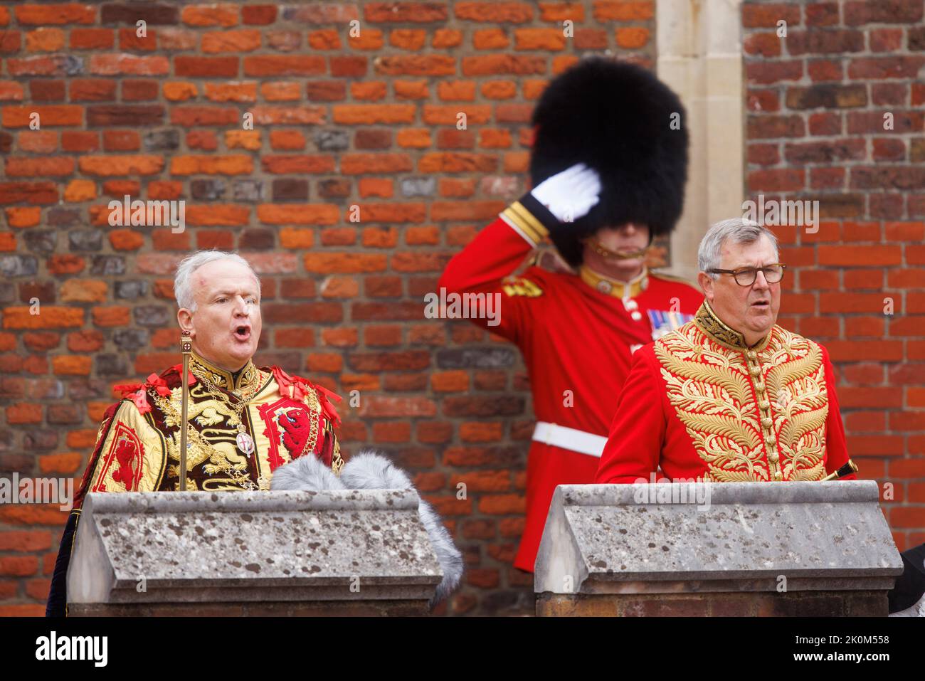 David Vines White, Garter King of Arms reads the Principal Proclamation ...