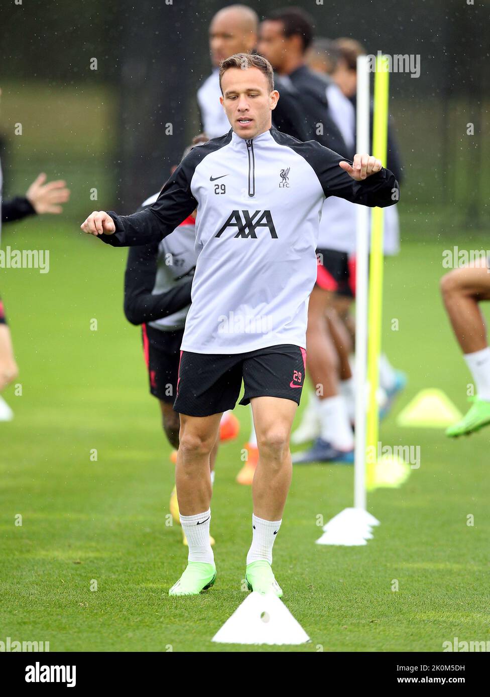 Liverpool's Arthur during a training session at the AXA Training Centre ...